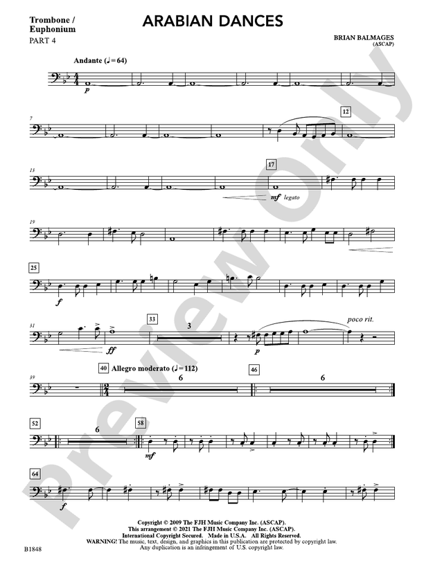 Arabian Dances: Part 4 - Trombone / Euphonium: Part 4 - Trombone ...