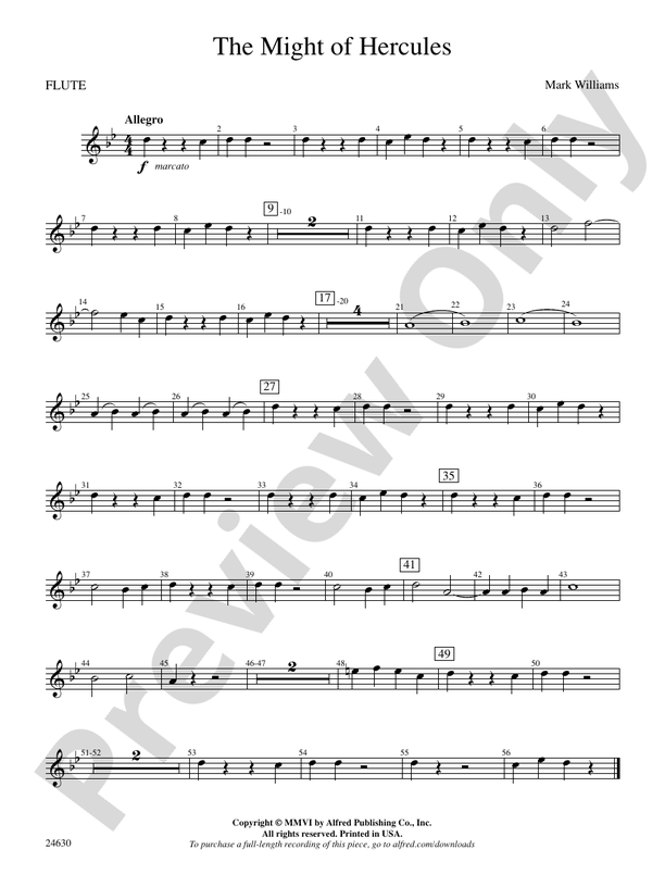 The Might of Hercules: Flute: Flute Part - Digital Sheet Music Download