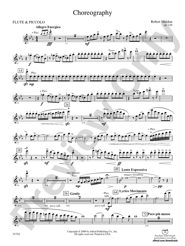 Choreography: Flute: Flute Part - Digital Sheet Music Download