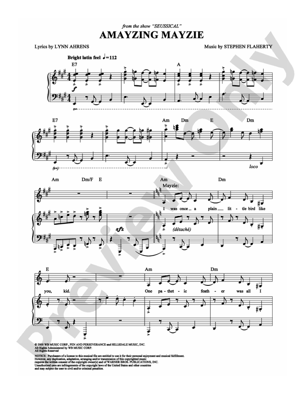 Amayzing Mayzie: Piano/Vocal/Chords: Stephen Flaherty - Digital Sheet ...
