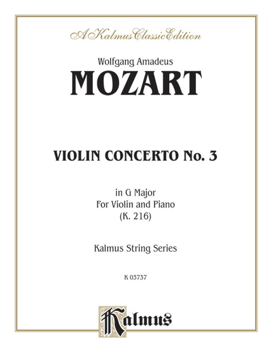 Mozart: Violin Concerto No. 3 in G Major, K.216: Violin Book: Wolfgang Amadeus Mozart - Digital ...