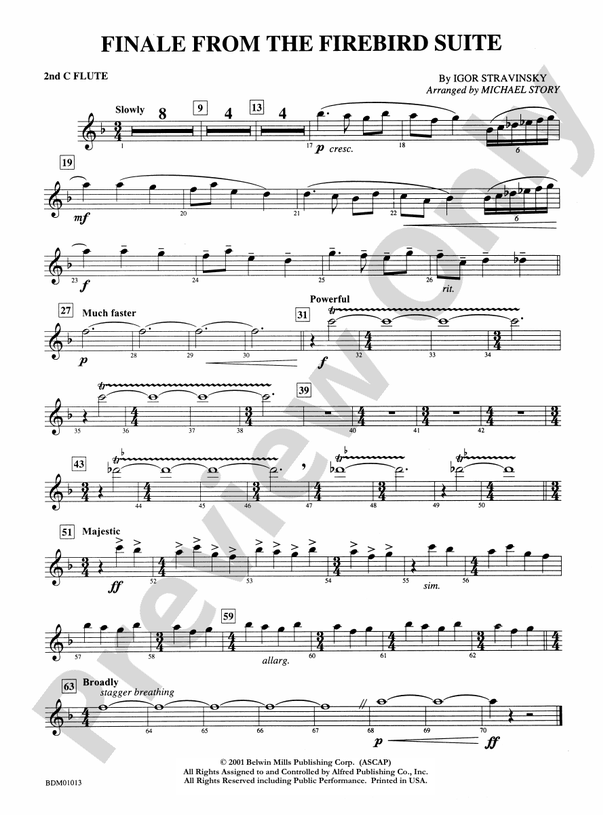 Finale from The Firebird Suite: 2nd Flute: 2nd Flute Part - Digital ...