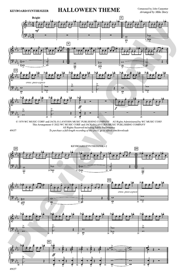 Halloween Theme: Piano Accompaniment: Piano Accompaniment Part ...