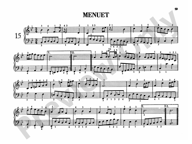 Bach: The First Bach Book (Fing. Alexander Lipsky): 15. Menuet, in B ...