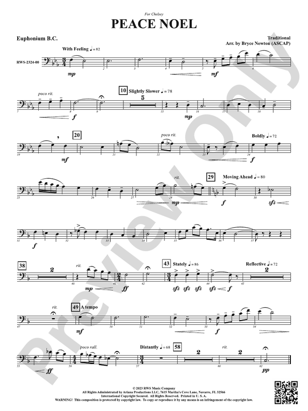 Peace Noel: Baritone B.C.: Baritone B.C. Part - Digital Sheet Music ...