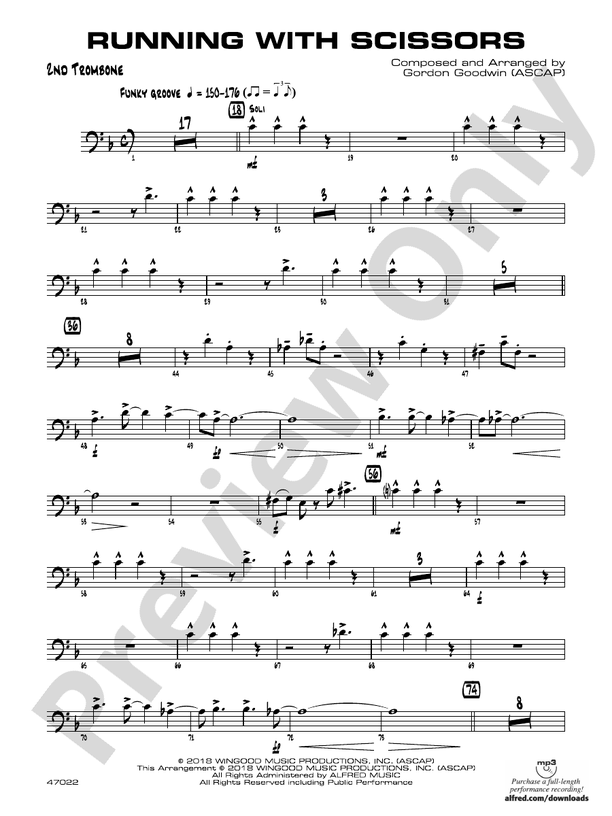 Running with Scissors: 2nd Trombone: 2nd Trombone Part - Digital Sheet ...