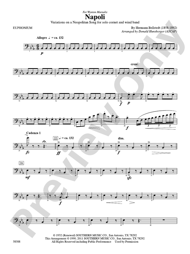 Napoli: Baritone B.C.: Baritone B.C. Part - Digital Sheet Music Download