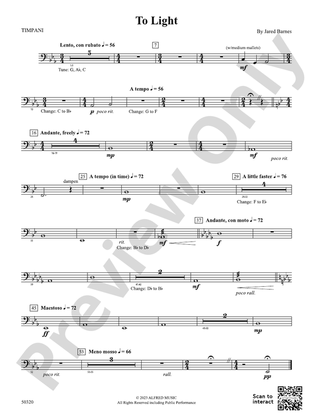 To Light: Timpani: Timpani Part - Digital Sheet Music Download