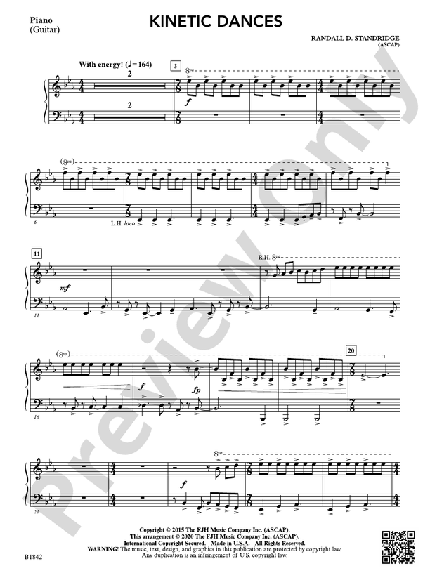 Kinetic Dances: Piano Accompaniment: Piano Accompaniment Part: Randall ...