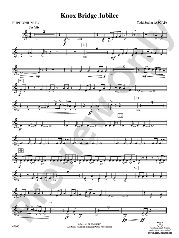 Knox Bridge Jubilee: Baritone T.C.: Baritone T.C. Part - Digital Sheet ...