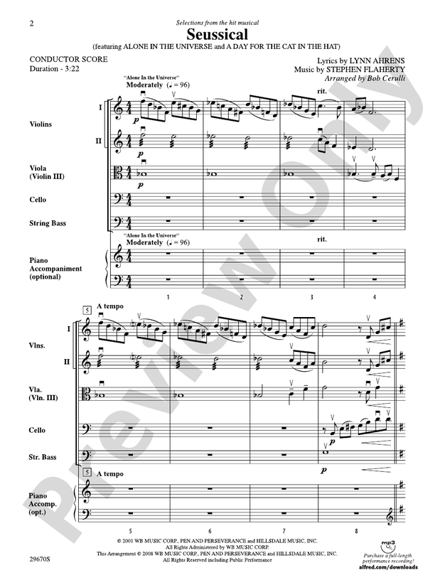 Seussical the Musical, Selections from: Score: String Orchestra Score ...