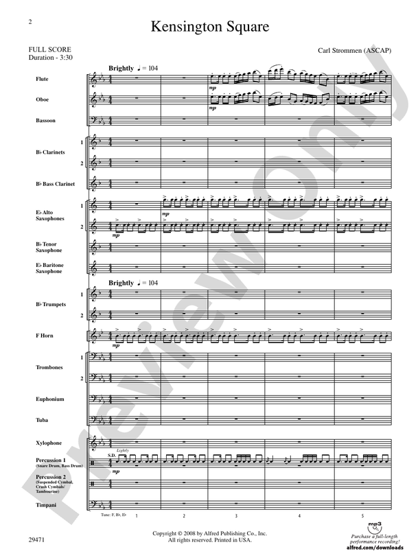 Kensington Square: Score: Concert Band Score - Digital Sheet Music Download