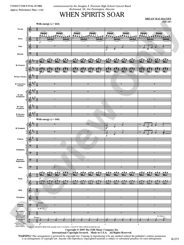 When Spirits Soar: Score: : Brian Balmages - Digital Sheet Music Download