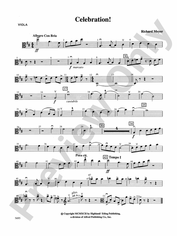 Celebration!: Viola: Viola Part - Digital Sheet Music Download