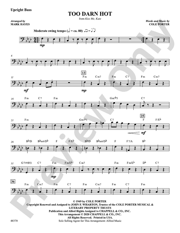 Too Darn Hot: String Bass: String Bass Part - Digital Sheet Music Download