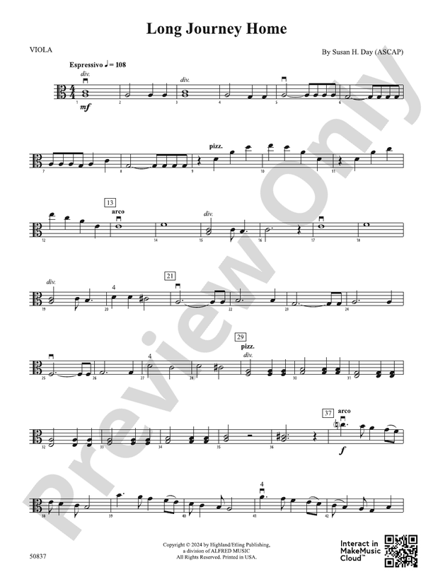 Long Journey Home: Viola: Viola Part - Digital Sheet Music Download