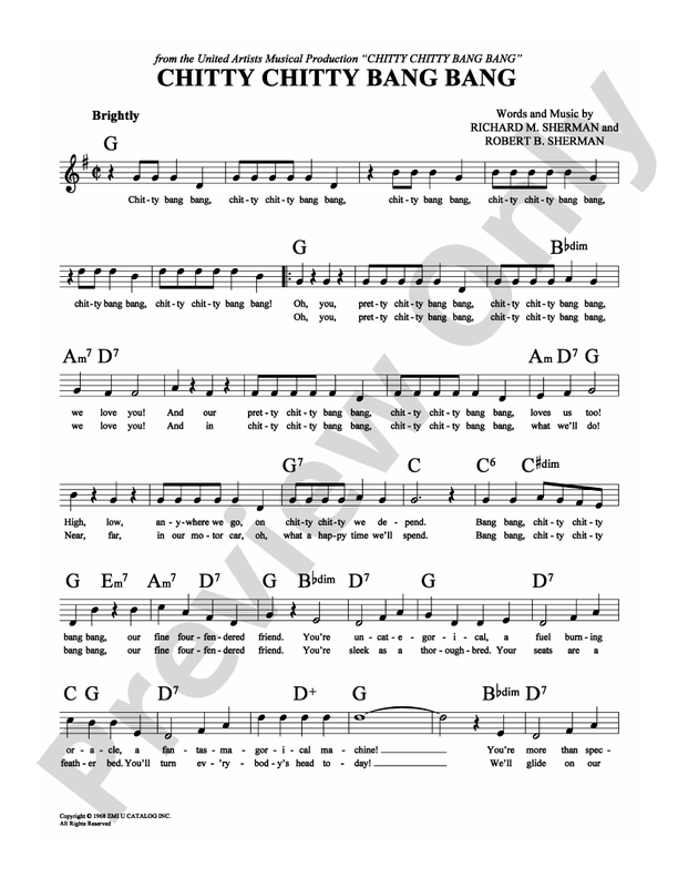 Chitty Chitty Bang Bang: Lead Sheet: Richard M. Sherman - Digital Sheet ...