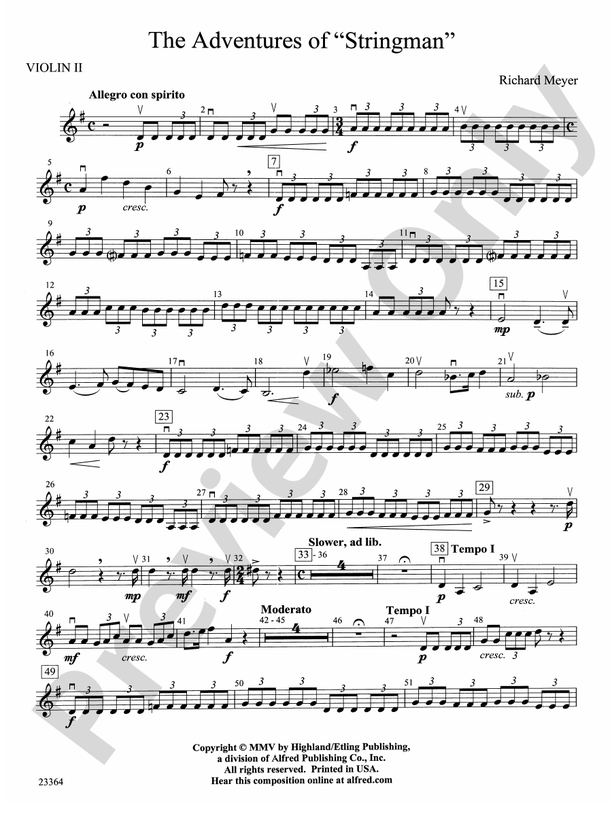 The Adventures of "Stringman": 2nd Violin: 2nd Violin Part - Digital ...