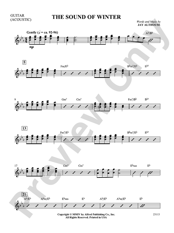 The Sound of Winter: Guitar: Guitar Part - Digital Sheet Music Download