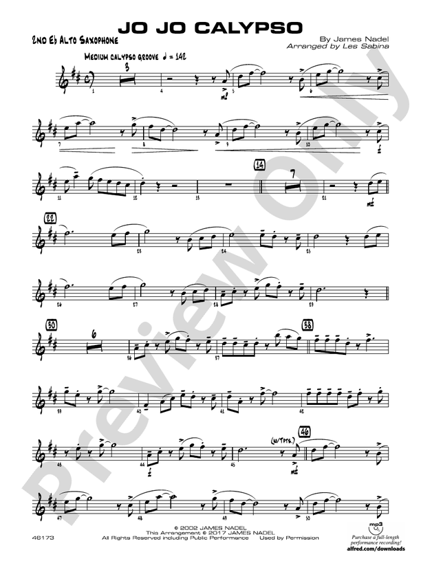 Jo Jo Calypso: 2nd E-flat Alto Saxophone: 2nd E-flat Alto Saxophone ...
