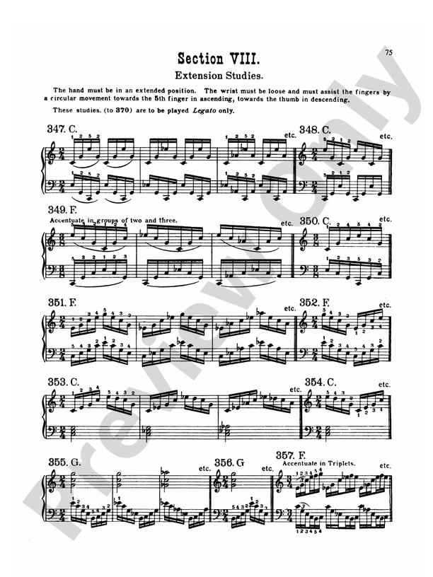 Beringer: Daily Technical Studies for Piano: Section VIII: Extension ...