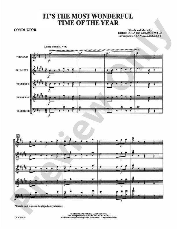 It's the Most Wonderful Time of the Year: Score: Choir Score - Digital ...