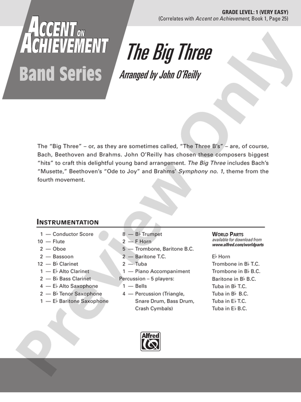 The Big Three: Score: Concert Band Score - Digital Sheet Music Download