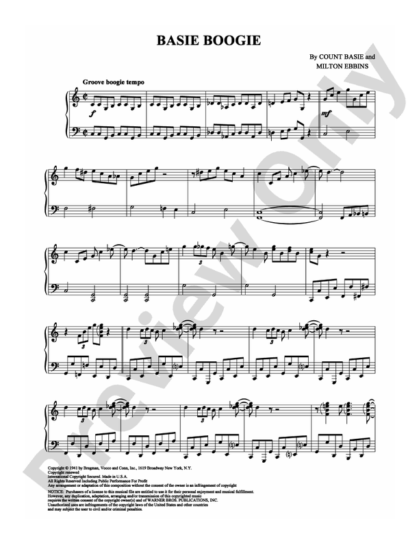 Basie Boogie: Piano: Count Basie - Digital Sheet Music Download