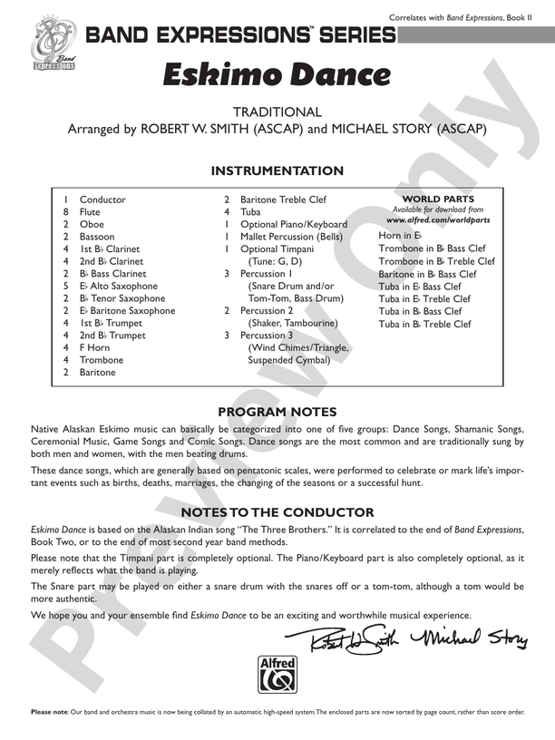 Eskimo Dance: Score: Concert Band Score - Digital Sheet Music Download