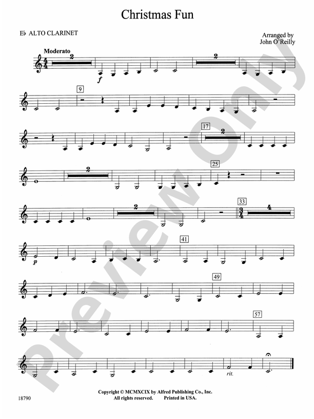 Christmas Fun: E-flat Alto Clarinet: E-flat Alto Clarinet Part ...