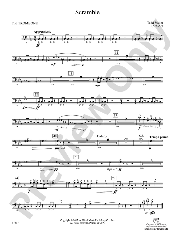 Scramble: 2nd Trombone: 2nd Trombone Part - Digital Sheet Music Download