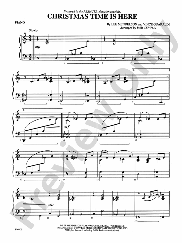 Christmas Time Is Here: Piano Accompaniment: Piano Accompaniment Part ...