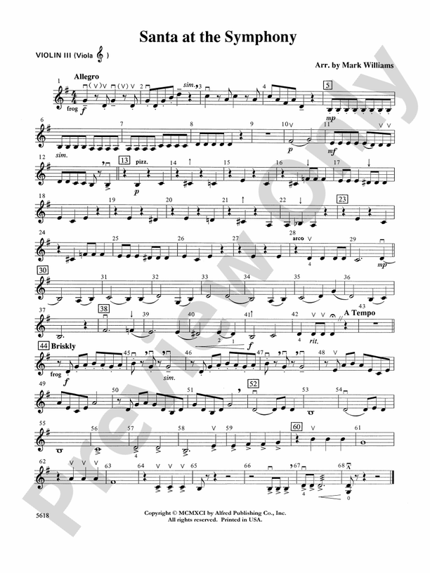 Santa at the Symphony (also playable by strings only): 3rd Violin ...