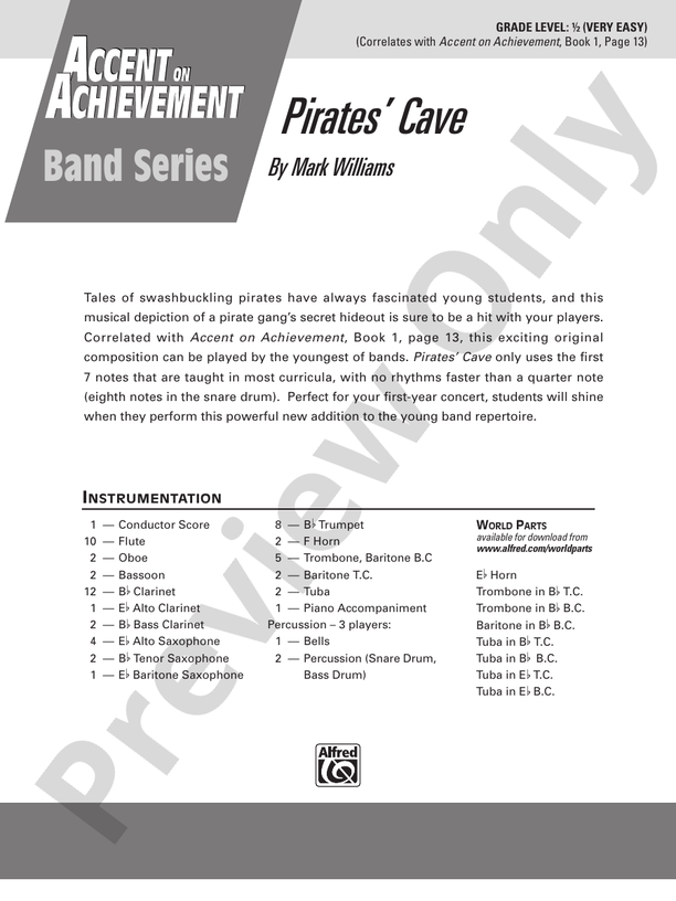 Pirates' Cave: Score: Concert Band Score - Digital Sheet Music Download