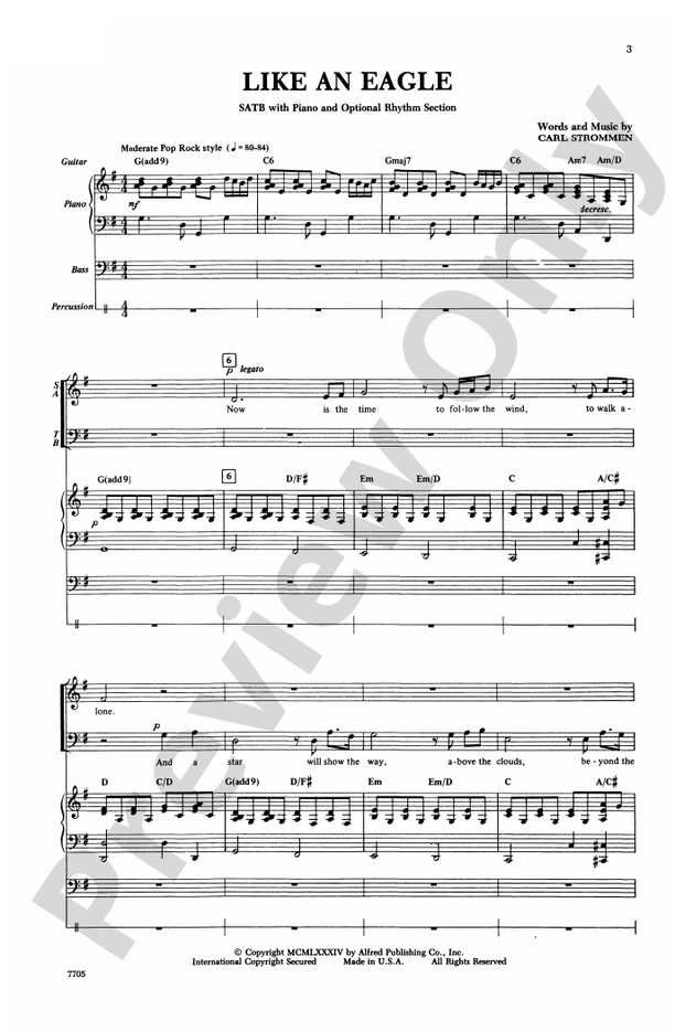 Like an Eagle: SATB Choral Octavo: Carl Strommen - Digital Sheet Music ...