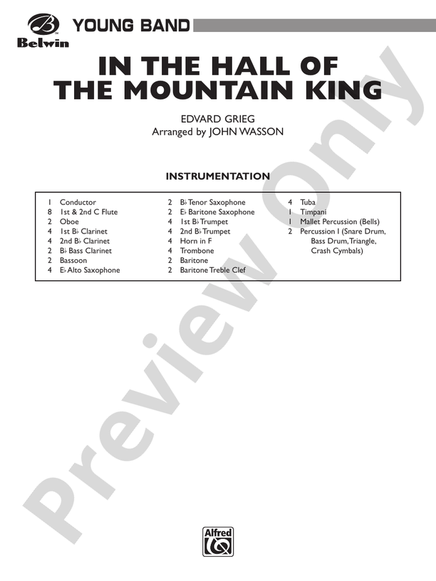 In the Hall of the Mountain King (from Peer Gynt Suite No. 1): Score ...