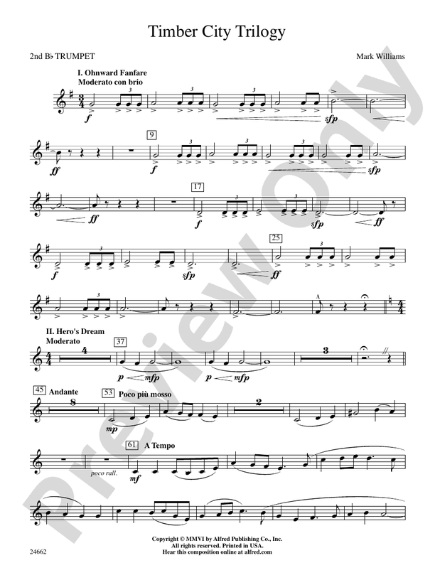 Timber City Trilogy: 2nd B-flat Trumpet: 2nd B-flat Trumpet Part - Digital Sheet Music Download