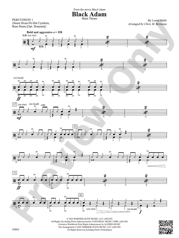 Black Adam: 1st Percussion: 1st Percussion Part - Digital Sheet Music ...
