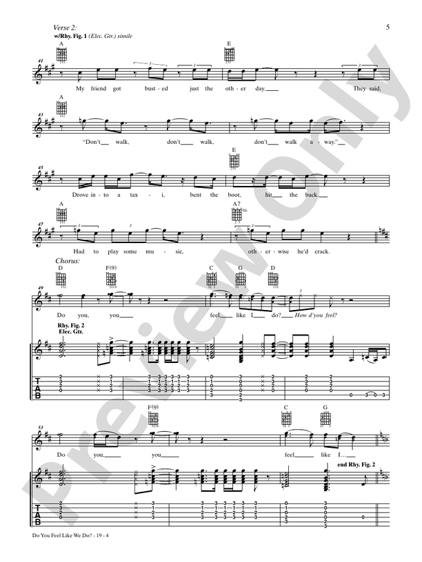 Do You Feel Like We Do?: Authentic Guitar TAB: Peter Frampton - Digital ...