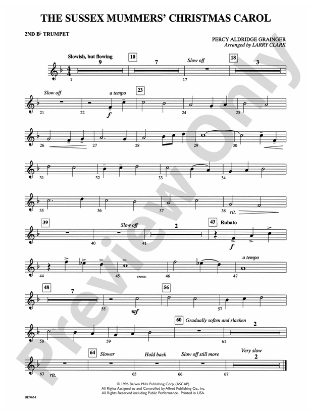 The Sussex Mummers' Christmas Carol: 2nd B-flat Trumpet: 2nd B-flat Trumpet Part - Digital Sheet ...
