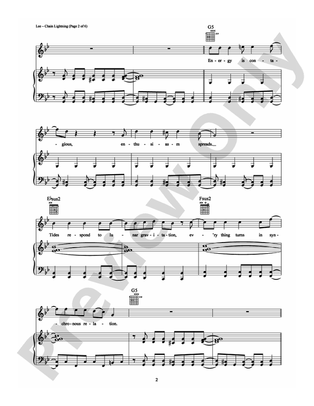 Chain Lightning: Piano/Vocal/Chords: Rush - Digital Sheet Music Download