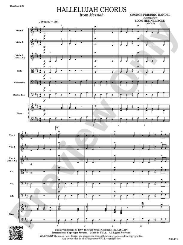 Hallelujah Chorus from Messiah: Score: String Orchestra Score: George ...