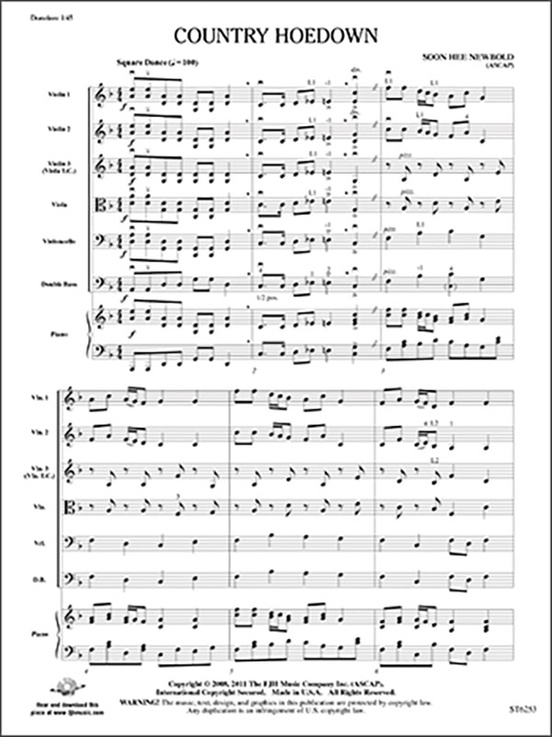 Country Hoedown: String Orchestra Conductor Score & Parts: Soon Hee ...