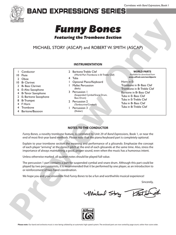 Funny Bones: Score: Concert Band Score - Digital Sheet Music Download
