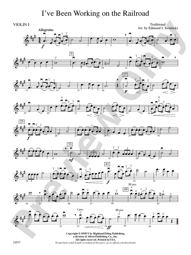 I've Been Working on the Railroad: 1st Violin: 1st Violin Part ...