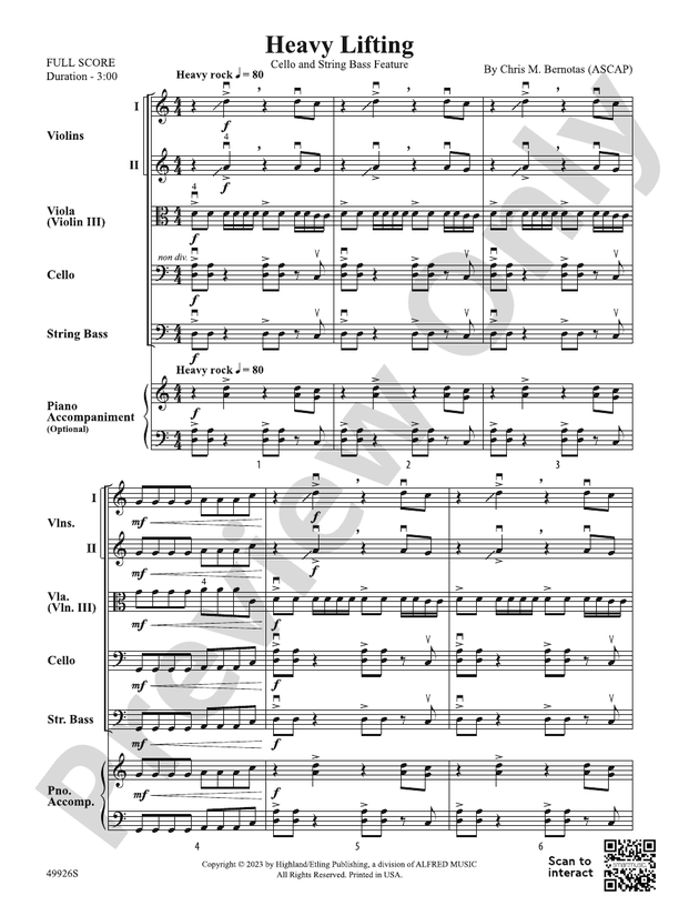 Heavy Lifting: Flexible String Ensemble Score & Parts: Chris M ...