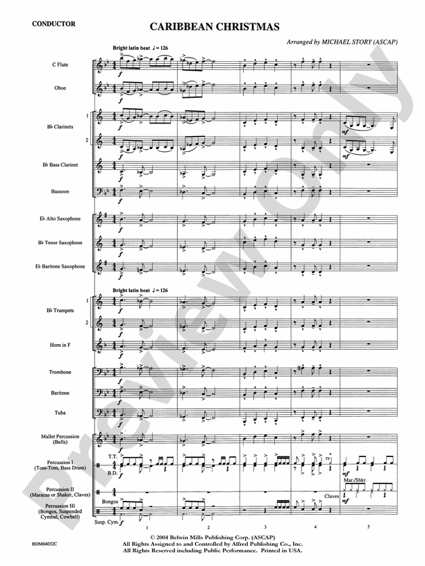 Caribbean Christmas: Score: Concert Band Score - Digital Sheet Music ...