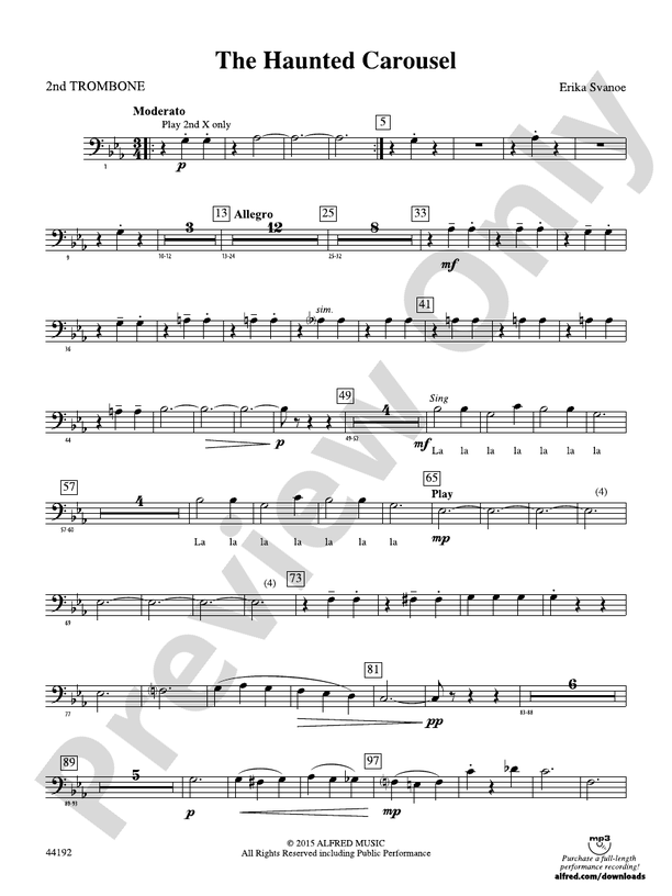 The Haunted Carousel: 2nd Trombone: 2nd Trombone Part - Digital Sheet ...
