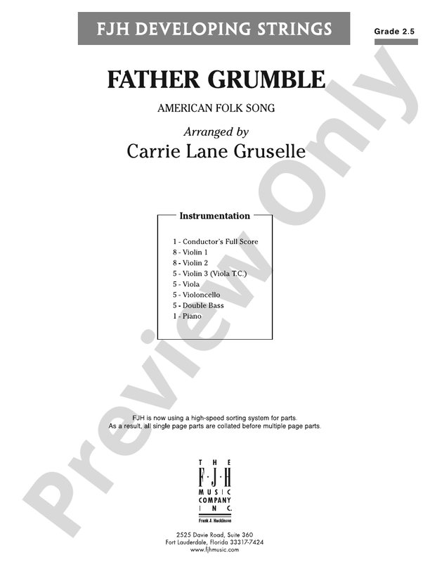 Father Grumble: Score: - Digital Sheet Music Download