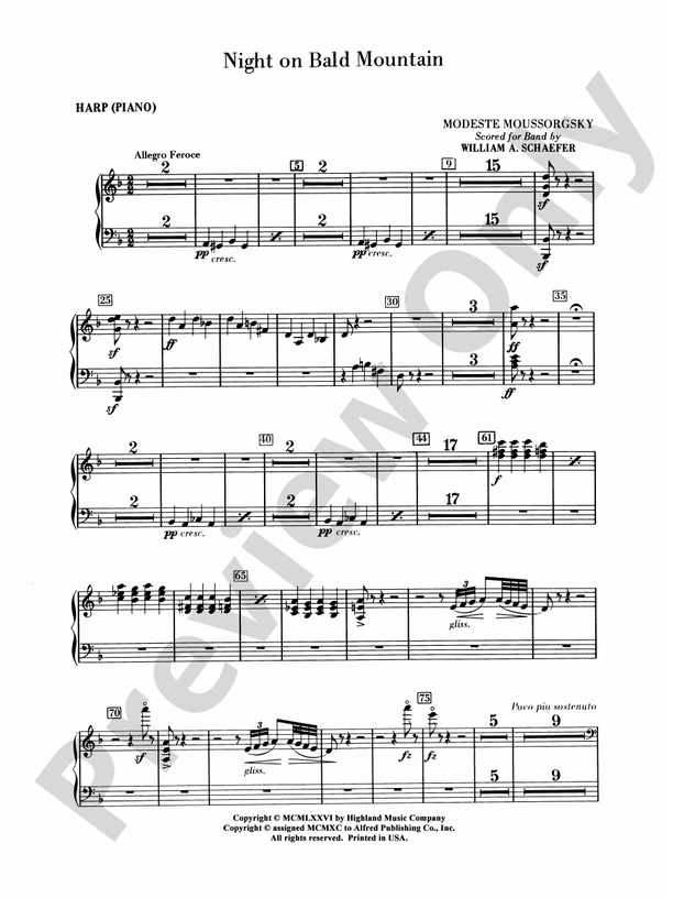 Night on Bald Mountain: Harp: Harp Part - Digital Sheet Music Download